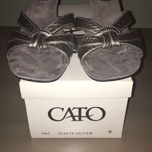 Cato | Shoes | Kitten Heel Matte Silver | Poshmark